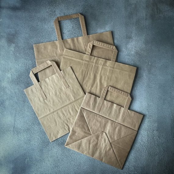 Wholesale Brown Flat Handle Paper Bags | Paper Bag Co