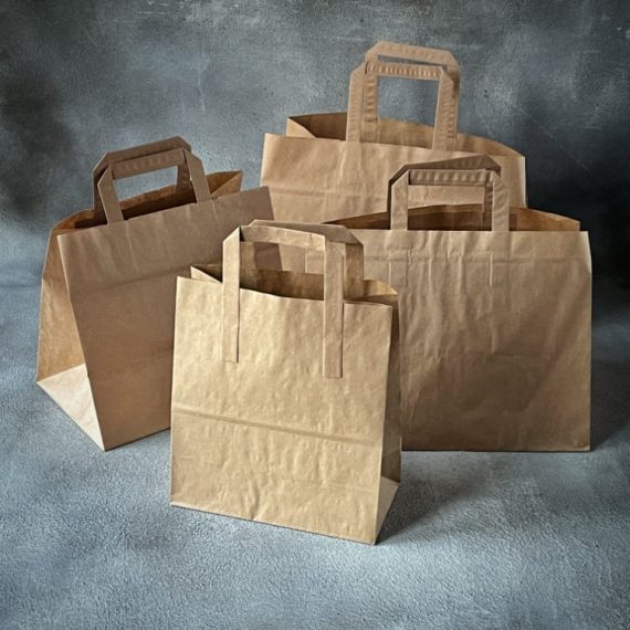Wholesale Wide Base Brown Paper Carrier Bags | Paper Bag Co
