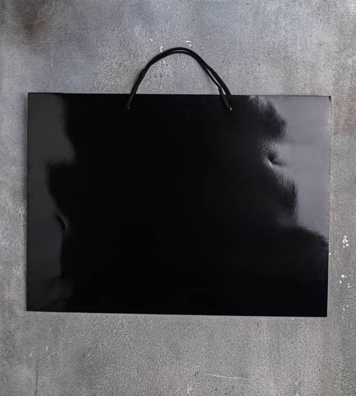 FSC® Black Gloss Laminated Rope Handle Paper Bags - 550x130x400mm