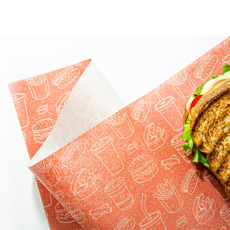 Red Burger Greaseproof Paper | Paper Bag Co