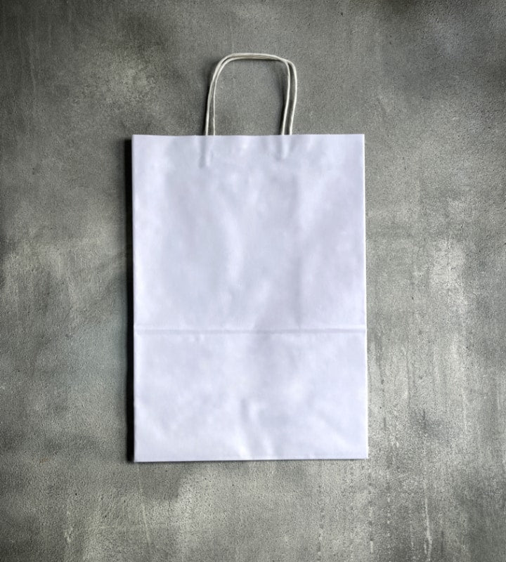 Twisted Handle Kraft Paper Bag - White 240x100x320mm